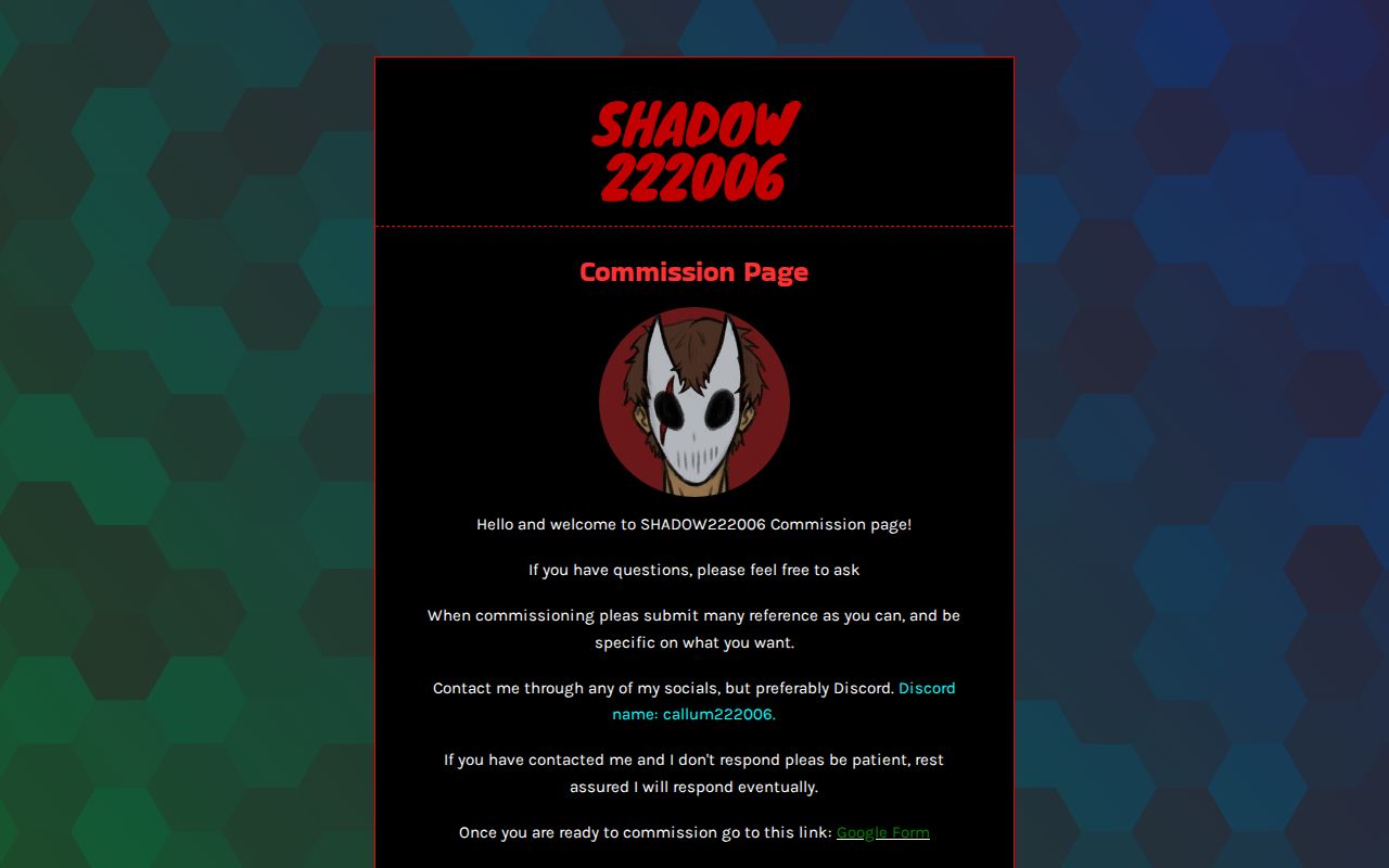 New commissions page